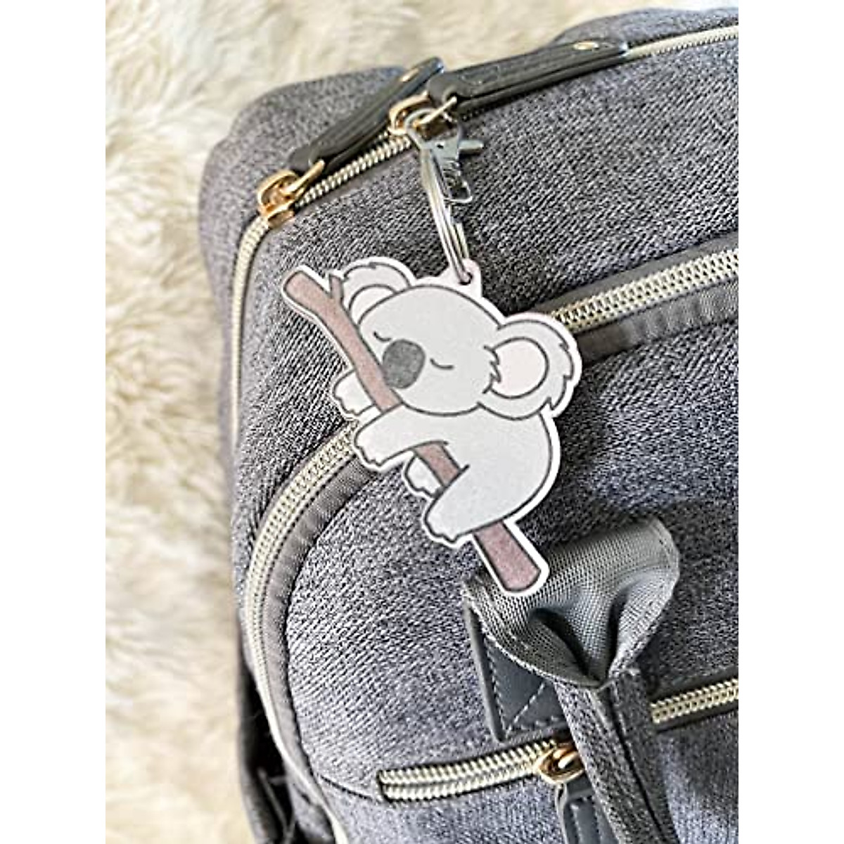 The Acrylic Place Sleepy Koala Keychain - Charm for Purse Diaper Bag Tote Bag Kids Backpack Keychain (Backpack Size)