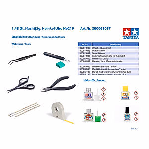 Tamiya Models Heinkel He 219 Uhu Model Kit