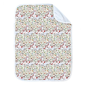 Fish Kiss® Ohio Map Repeat Baby Blanket for Boys and Girls, 28 x 36 inch, Pima Cotton Interlock Knit, Receiving Blanket, Ohio Baby Gift, Newborn Unisex Baby Gift