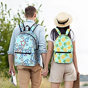 Ciferfor Tropical Yellow Pineapple Backpack Lightweight Bag Waterproof High Middle 17 Inch Backpack For Adjustable Backpacks Casual Daypack For Men Women