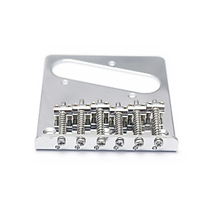 Metallor Guitar Bridge Vintage Style Top Loader Bridge 6 Saddles Compatible with Tele Telecaster Style Electric Guitar Parts Replacement Chrome.