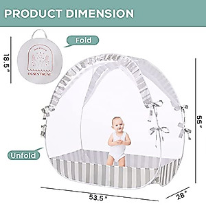 Baby Crib Tent Safety net, Crib Tent to Keep Baby from Climbing Out with 4.2 x 2.3 Inches Inner Space, Strong Frame & Soft Breathable Mesh, Crib cat Protector, Self-Locking Zippers, Canopy for Crib