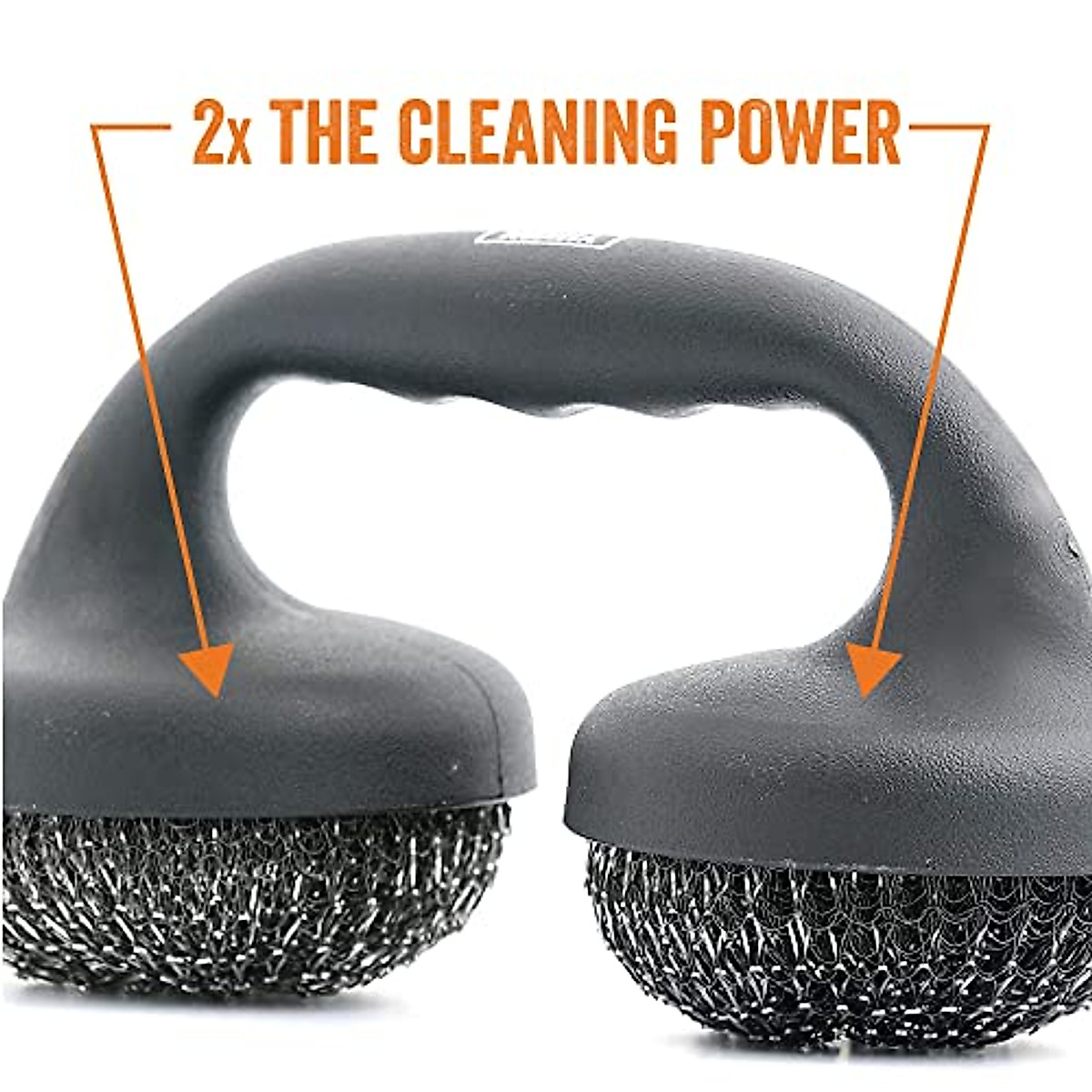 Yukon Glory Premium BBQ Grill Brush Easy Grip Double Pad Stainless Steel Cleaner for Gas and Charcoal Grill- Safe for Ceramic, Steel, Cast Iron Grill Grate- Grilling Gifts