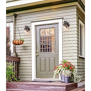 KSANA Outdoor Lights Wall Mount, Rust-Proof Exterior Wall Light Fixtures with Bubble Glass, Spherical Outdoor Wall Sconce for Porch, Yards, Patio, Garden, Balcony, Hallway, Front Door, Bronze Finish