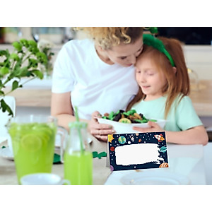 Place Cards for Wedding, Birthday Or Party, Outer Space, Uninerse Filled-In Name Place Cards, Foldover Seating Table Cards, 25 Pack, Folds into 3.5 * 2 Inches (zuoweika-A033)