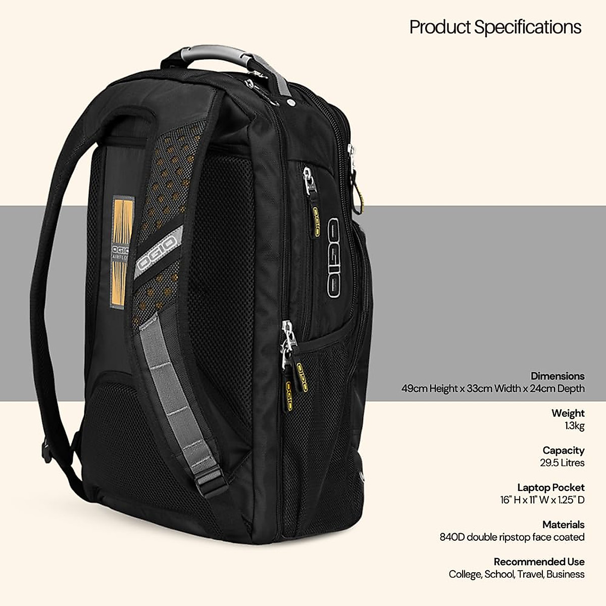 OGIO Axle 17" Laptop Backpack - Black