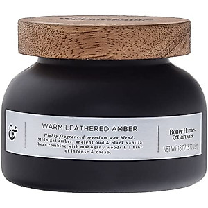 BetterHomes&Gardens Better Homes and Gardens 18oz Scented Candle, Warm Leathered Amber 2-Pack, 18oz (501g) x 2 [excluding glass jar weight] (81973)