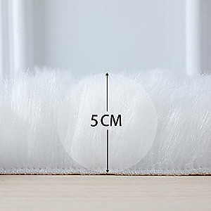 linmopm Super Soft Fluffy Faux Fur Sheepskin Rugs Bedroom Floor Sofa Living Room Runner High-Density Cushion Plush Carpet Sofa Cover Bedside Rugs (2x6 ft Sheepskin, White)