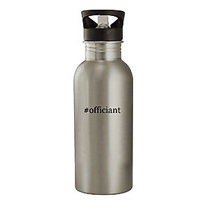 Knick Knack Gifts #officiant - 20oz Stainless Steel Hashtag Outdoor Water Bottle, Silver