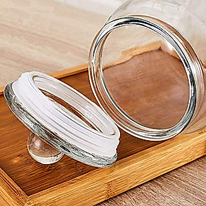 Glass Jars,Candy Jar with Lid For Household,Food Grade Clear Jars - 1/2 Gallon (3)