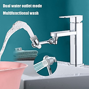 1080°Swivel Faucet Extender Aerator, Oxygen Enriched Foam, Splash Filter Kitchen Faucet Extender, 4-Tier Net Filter with 2 Water Outlet Modes，faucet extender for bathroom sink,faucet aerator（2pcs）