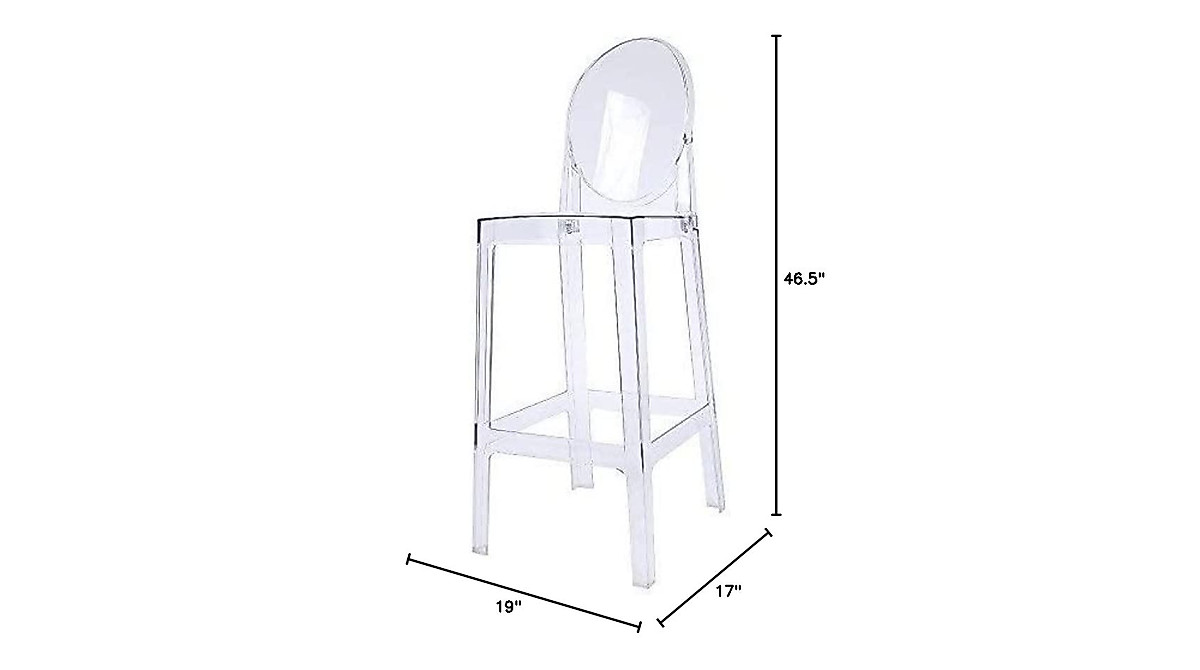 Transparent Ghost Bar Stool 30" – Durable, UV-Protected Clear Polycarbonate