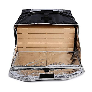 cherrboll Insulated Pizza Delivery Bag Commercial Food Warmer Carrier Bag 22" by 22" by 11" Holds 5-20" Large Pizza Boxes or Trays