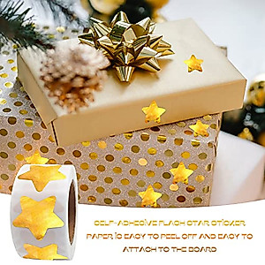 BLMHTWO 500pcs 1 Inch Star Stickers Gold Star Stickers Gold Stickers Foil Holographic Self-Adhesive Star Stickers for Kids Reward Behavior Chart Student Planner Classroom Teacher Supplies