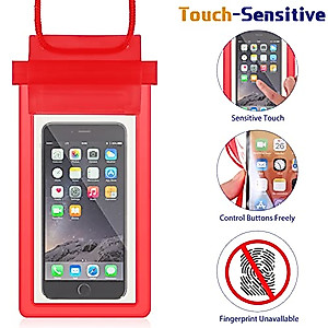 Flutesan 50 Pack Clear Waterproof Phone Pouch Universal Waterproof Phone Case Waterproof Pouch Dry Bag with Lanyard for Water Games Protect