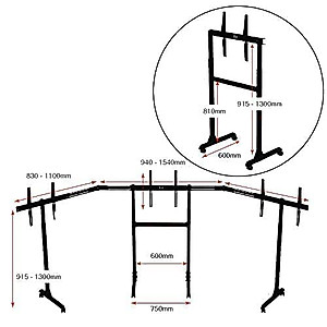 Next Level Racing Free Standing Triple Monitor Stand (NLR-A010)
