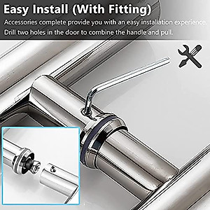 Sliding Barn Door Handle 50/60/ 80/120/ 150 cm Shower Door Handle Replacement, Modern Black Front Door Handles/Satin Nickel Push Pull Handle Bar, Double Sided, Barn Sliding Door ( Size : Length 50cm(2