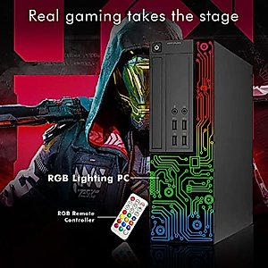 Dell Gaming OptiPlex Desktop Computer PC, Intel Core i7, GT 1030 2GB GDDR5, 16GB RAM, 512GB SSD, 24 Inch HDMI Monitor, RGB Keyboard Mouse Headset Speaker LED Bar, WiFi, Windows 10 Pro (Renewed)