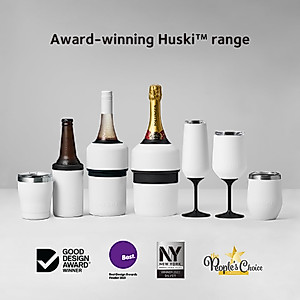 Huski Champagne Flute | NEW | Award-winning Design with Detachable Stem | Premium Stainless Steel Champagne Glass with Lid | Triple Insulated Tumbler | 8oz Capacity | Great Gift (Champagne)