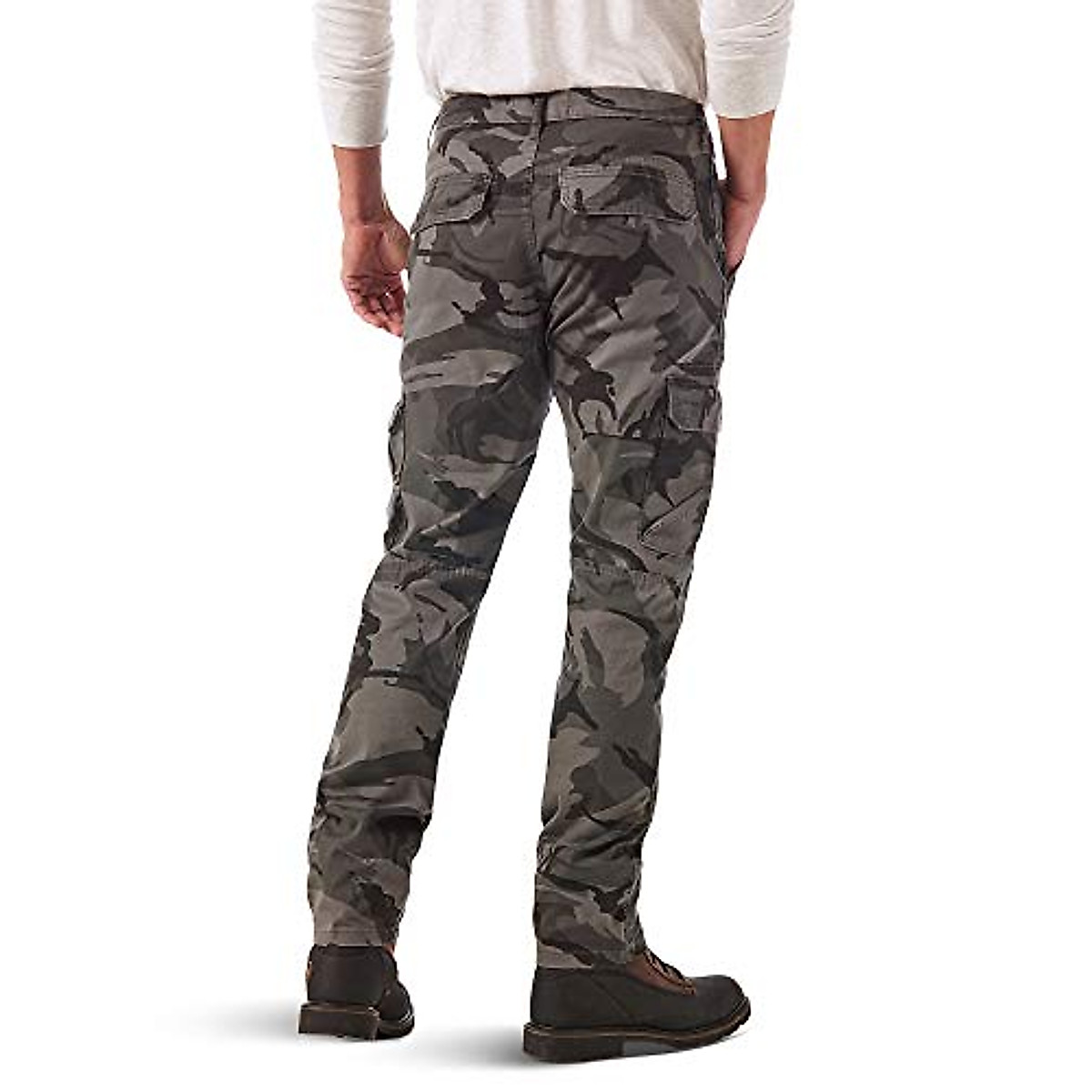 Wrangler Authentics mens Regular Tapered Cargo Pants, Grey Camo, 36W x 32L US