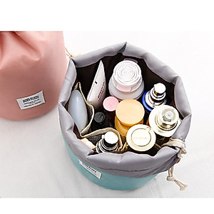 INVODA 2PCS Travel Cosmetic Bag Makeup Organizer Bag Bathroom Cases Toiletry Bag with Drawstring (Green+Blue)