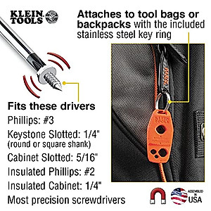 Klein Tools MAG2 Demagnetizer / Magnetizer for Screwdriver Bits and Tips, Makes Tools Magnetic with Powerful Rare-Earth Magnet