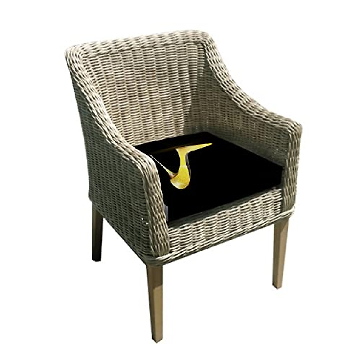 Outdoor Chair Seat Covers Set of 4,Gold High Heels Black Back Waterproof Chair Seat Covers for Dining Room Kitchen,Women Elegant Glitter Shoes Removable Washable Chair Seat Protector with Straps