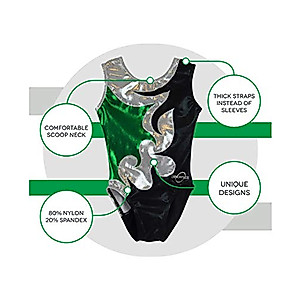 Obersee - O3GL064CL - Girl's Girls Gymnastics Leotard - Mia Green | Child (8-10 Years)