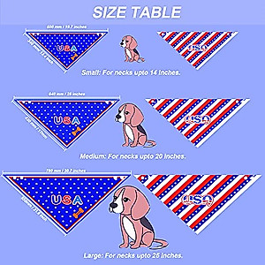 Dog Bandanas, NEVIRIGE Dog Bandana Scarf in 2 Pack, Triangle American Flag Pet Bandana Supply with Lanyard for Phone and Pet, Pet Accessories, S Size