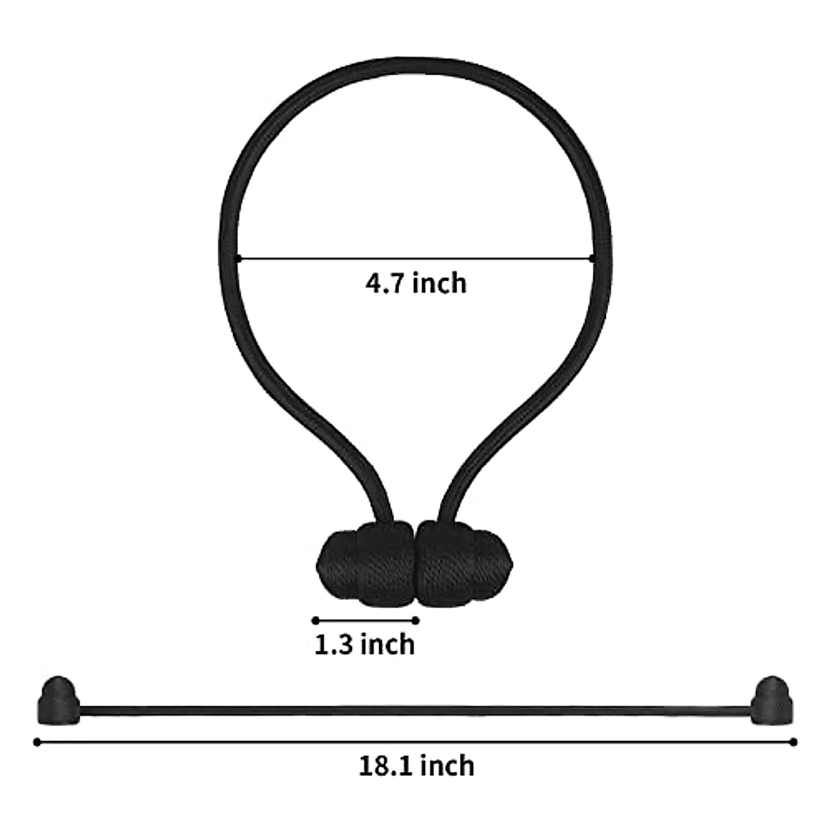 Ohtomber Magnetic Curtain Tiebacks Black 4 Pack, Curtain Tie Backs Holdbacks Holders Hooks Clip Buckles for Curtains Drapes, Curtain Ties for Home Bedroom Office Decorative Curtain