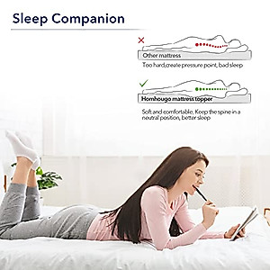 Twin Extra Long (Twin XL) Mattress Topper, Homhougo Medium Firm Memory Foam with Soft Pillow Top, 4-Inch Triple Layer Bed Topper for Pain Relief