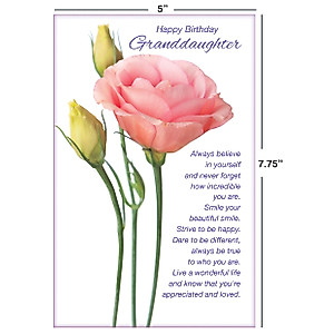 Chuck's Card-O-Rama - Granddaughter Birthday Card - Made in USA - Large Card Opens to 10" x 7.75" - Why Pay More? - 95359