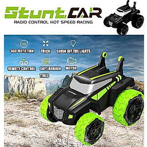 Nonorytloo Remote Control Car,RC Stunt Car Toy for Toddlers Rechargeable 360 degreeRotation Monster Trucks,Toys 2.4Ghz RC Crawlers Vehicle Birthday Gift Kids All Girls Childent Boys 4 5 6 7 8 9 10