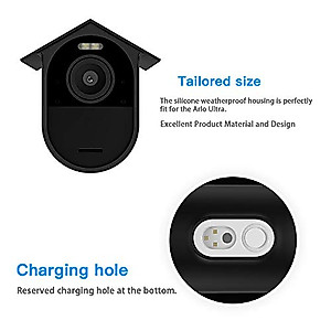 HOLACA Weatherproof Silicone Skin(3 pcs) for Arlo Ultra 4K Arlo Ultra 2 Arlo Pro 3,Arlo Pro 4 Sunproof Silicone Case Cover- Anti-Scratch Protective Cover - Extra Protection (Black)