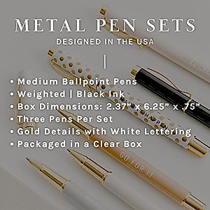 Sweet Water Decor Metal Inspirational Pen Set Inspirational Motivational Quotes Ballpoint Pen Chic Office Decor Gifts for Women Desk Supplies Accessories Gold Cute Pen Sets School Girly Cubicle Bosses