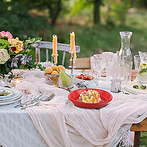 Cabilock 10Pcs Red Round Plastic Trays Plastic Serving Tray Serving Platters Food Tray Decorative Serving Trays Wedding Platter Party Trays Candy Fruit Platters 21cm