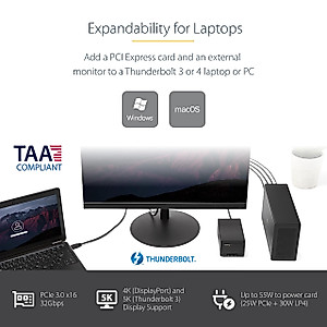 StarTech.com Thunderbolt 3 PCIe Expansion Chassis, External Enclosure With One PCI Express Slot for Laptops / Desktops, TAA