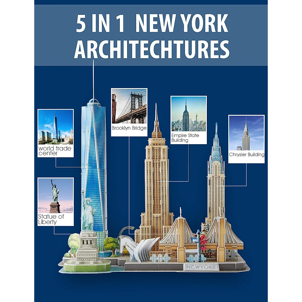 CubicFun 3D Puzzle - Puzzles for Kids Ages 8-10 New York City STEM Projects Arts and Crafts for Kids Ages 8-12 - Toys for Girls 8-10 - 8 Year Old Girl Easter Gift for Kid 8-12