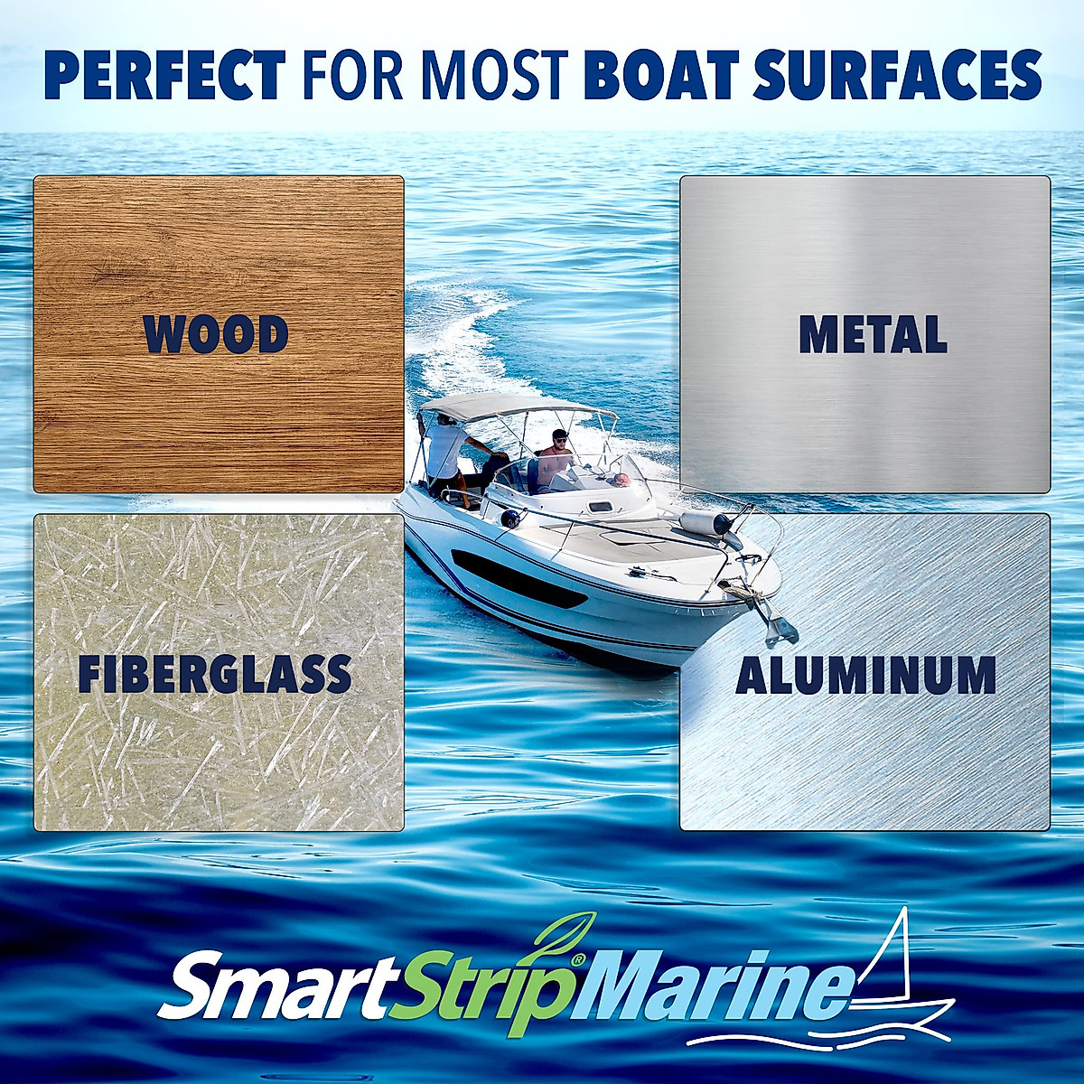 Smart Strip Marine Paint Remover - For Wood, Fiberglass, Metal, & Aluminum Boats & More - Strip Up to 15 Layers of Polyurethane & Acrylic Top & Bottom Marine Coatings - Works Inside & Out - 1/2 Gallon