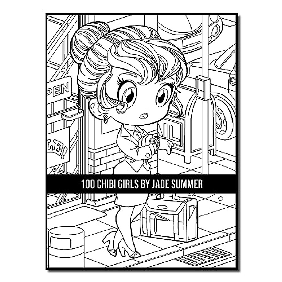 100 Chibi Girls: An Adult Coloring Book Collection with Cute Girls, Fantasy, Horror, Christmas, and More!