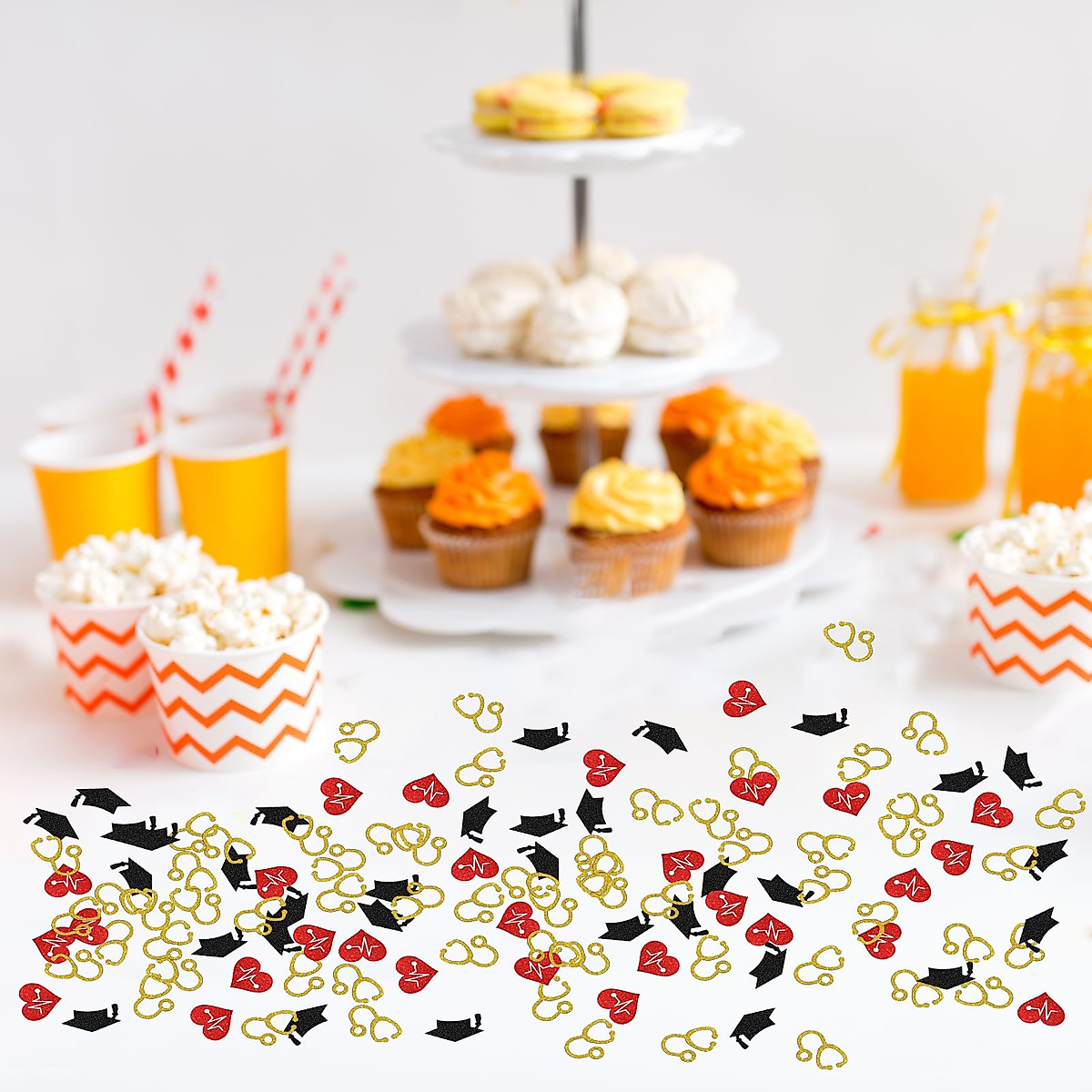 Doctor Nurse Graduation Confetti, RN BSN Graduation Table Confetti, Nursing School Grad Scatter Confetti, Medical School Graduation Party Table Decorations Stethoscope Confetti, 120pcs