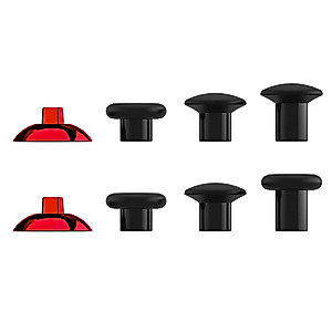eXtremeRate ThumbsGear Interchangeable Thumbstick for Xbox Controller - Improve Comfort - Chrome Red 3 Height Domed & Concave Grips Ergonomic Adjustable Joystick for Xbox Core, for Xbox One S/X/Elite