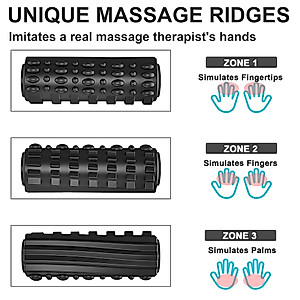 AISIGER Vibrating Foam Roller 5 Vibration Intensities, Next Generation Electric Foam Roller for Muscle Release, Fitness Deep Massage Foam Roller with Bag - Black