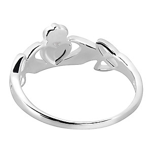 AeraVida Celtic Claddagh Love Heart Gold Plated Silver Ring | Delicate Wedding Rings For Women | TComfort Fit Silver Rings for Women | Promise Ring | Sterling Silver Rings Sizes (6)