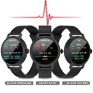 DECWIN Smart Watches for Women, Fitness Tracker with Blood Oxygen/Heart Rate/Sleep Monitor,1.19" AMOLED Smartwatch Gifts for her,Waterproof Ladys Smart Watch for iOS Android Phones