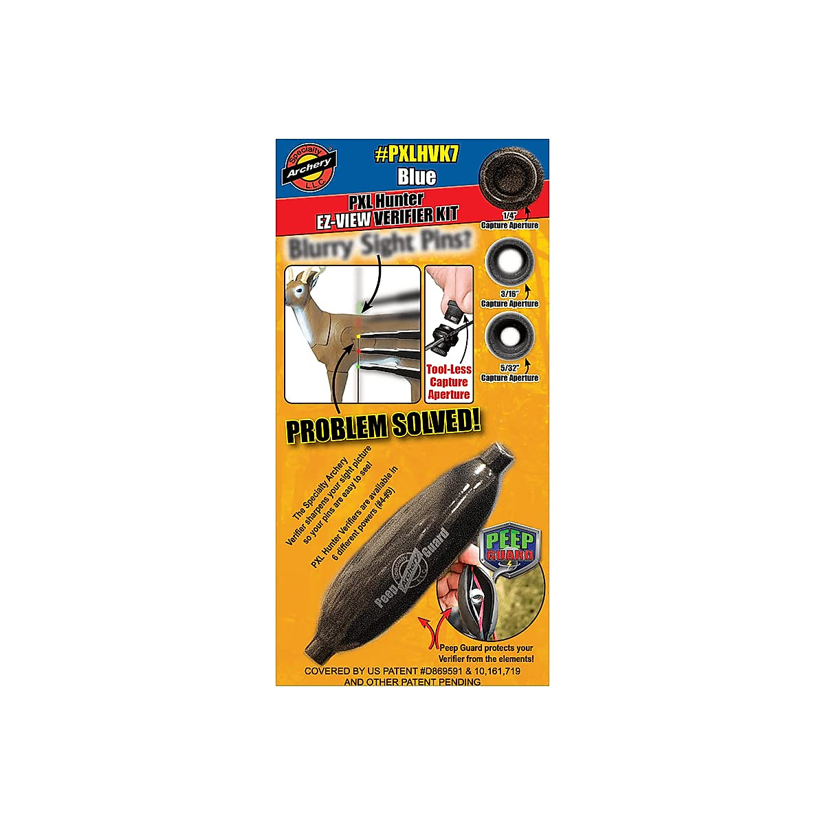 Specialty Archery - PXL Hunter - EZ View - Verifier Kit - w/ #4 Verifier & Peep Guard - Silver