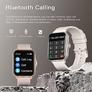 Smart Watch (Receive & Dial), 2023 Newest 1.85" TFT HD Full Circle Full Touch Screen, Smart Watch for Women Men,SmartWatchs with Fitness Tracker Call/Text/Heart Rate/AI Voice Assistant/Blood Pressure