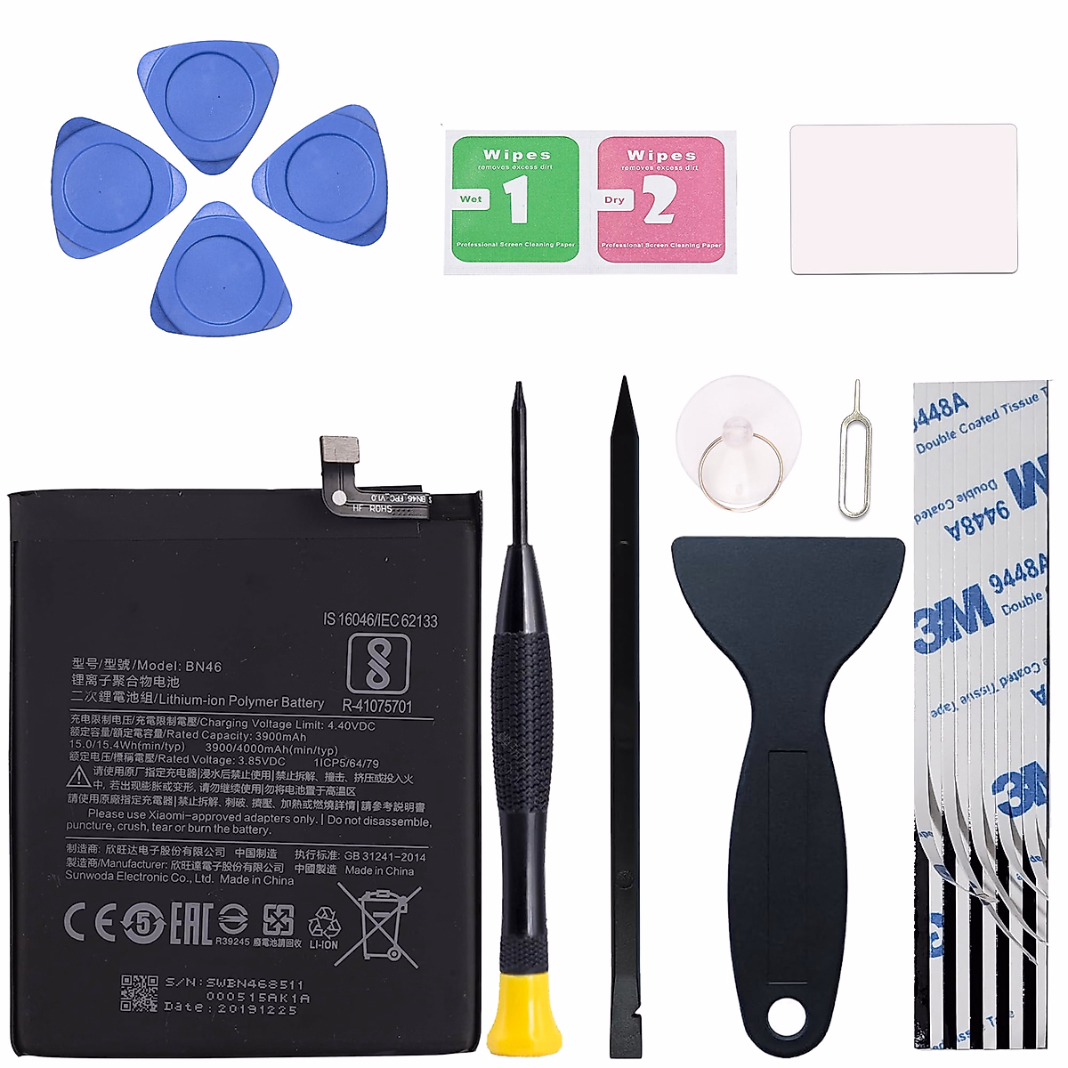 MAXSHARKS New Upgraded Battery for Redmi 7 / Redmi Note 8 & Note 8T, BN46 Replacement Battery Compatible with Redmi 7 / Redmi Note 8 & Note 8T, with Repair Tools