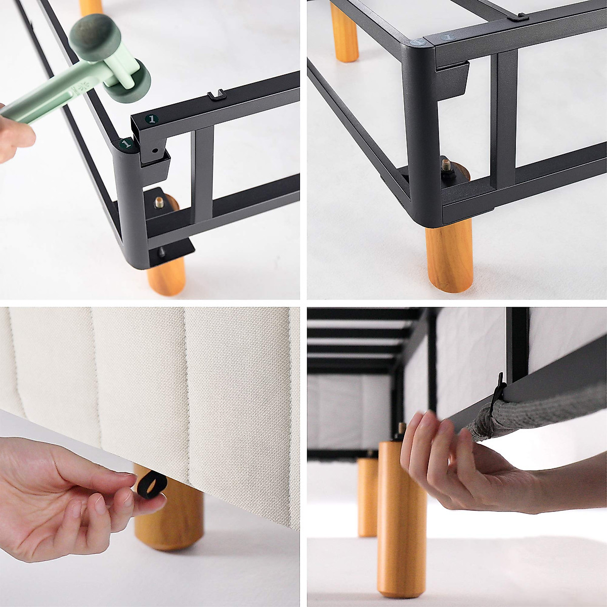 ZINUS GOOD DESIGN Award Winner Justina Metal Mattress Foundation / 16 Inch Platform Bed / No Box Spring Needed, Twin XL, Beige