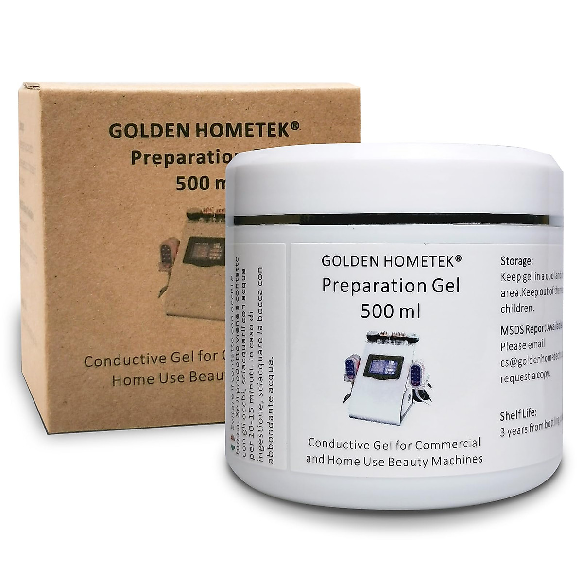 Golden Hometek Preparation Gel - Conductive Gel for use with RF Facial Firming and Body Slimming Machines